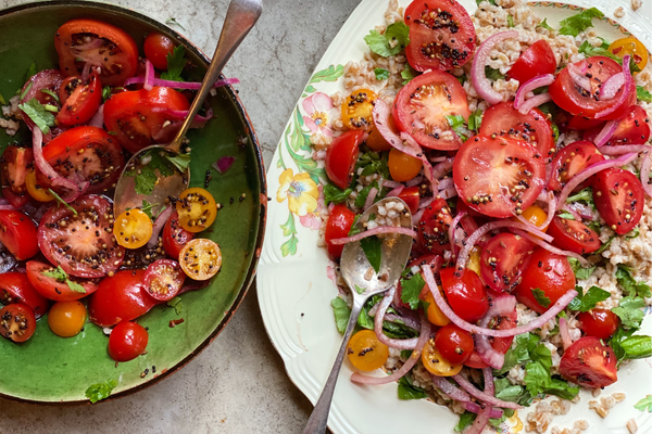 Spiced Tomato & Spelt Salad with Sumac-Pickled Onions - Hodmedod's ...
