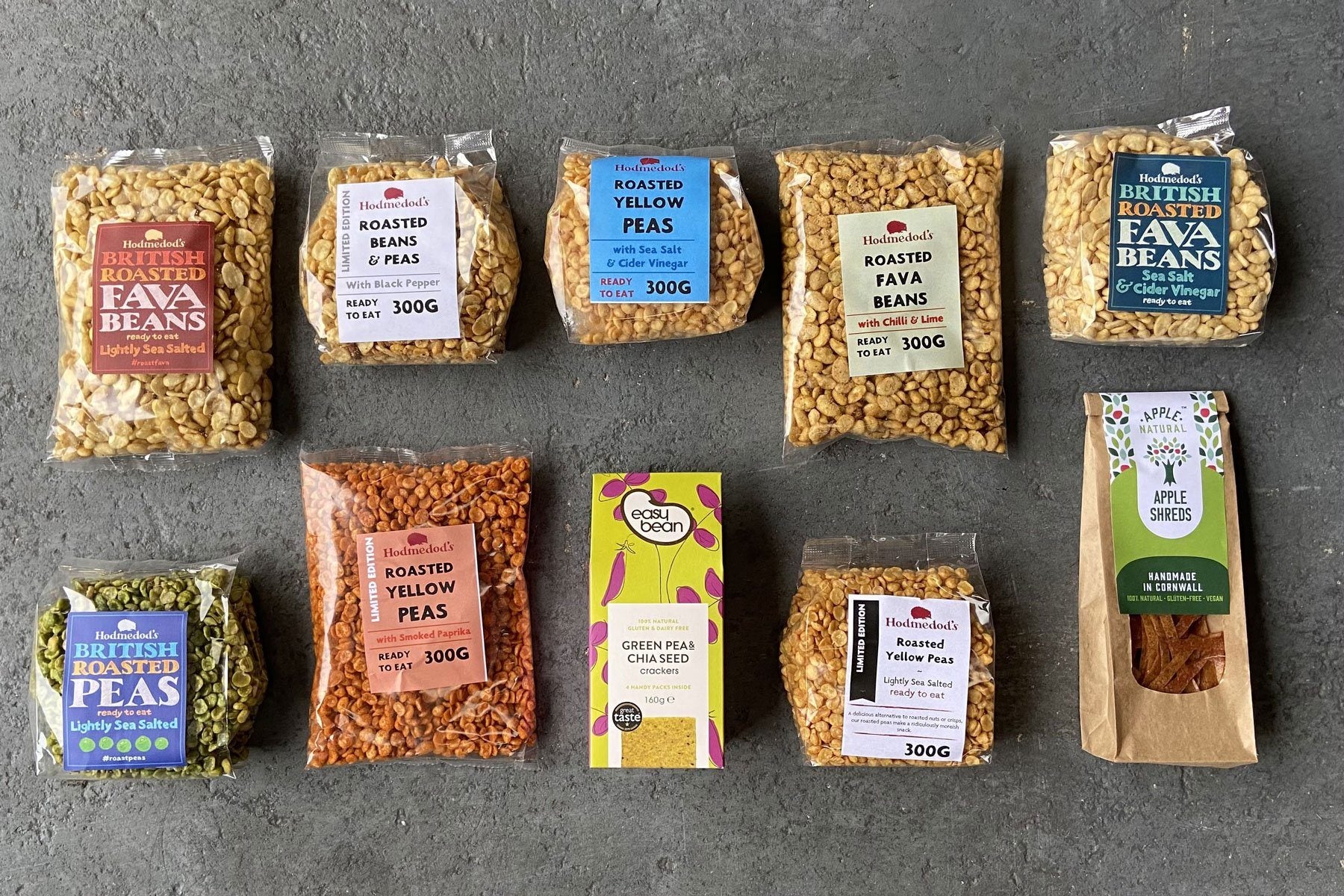 Pulse Snacks, Apple Shreds, Nuts & Crackers - Hodmedod's British Wholefoods